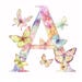 12 Butterfly Letter 'A' Clipart, Watercolor Alphabet Clip Art ...