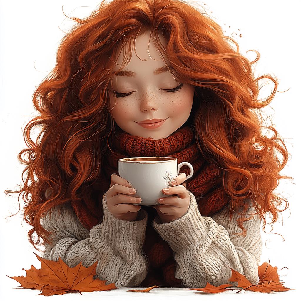 15 Red Hair Woman Clipart, Watercolor Autumn Portrait Clip Art ...