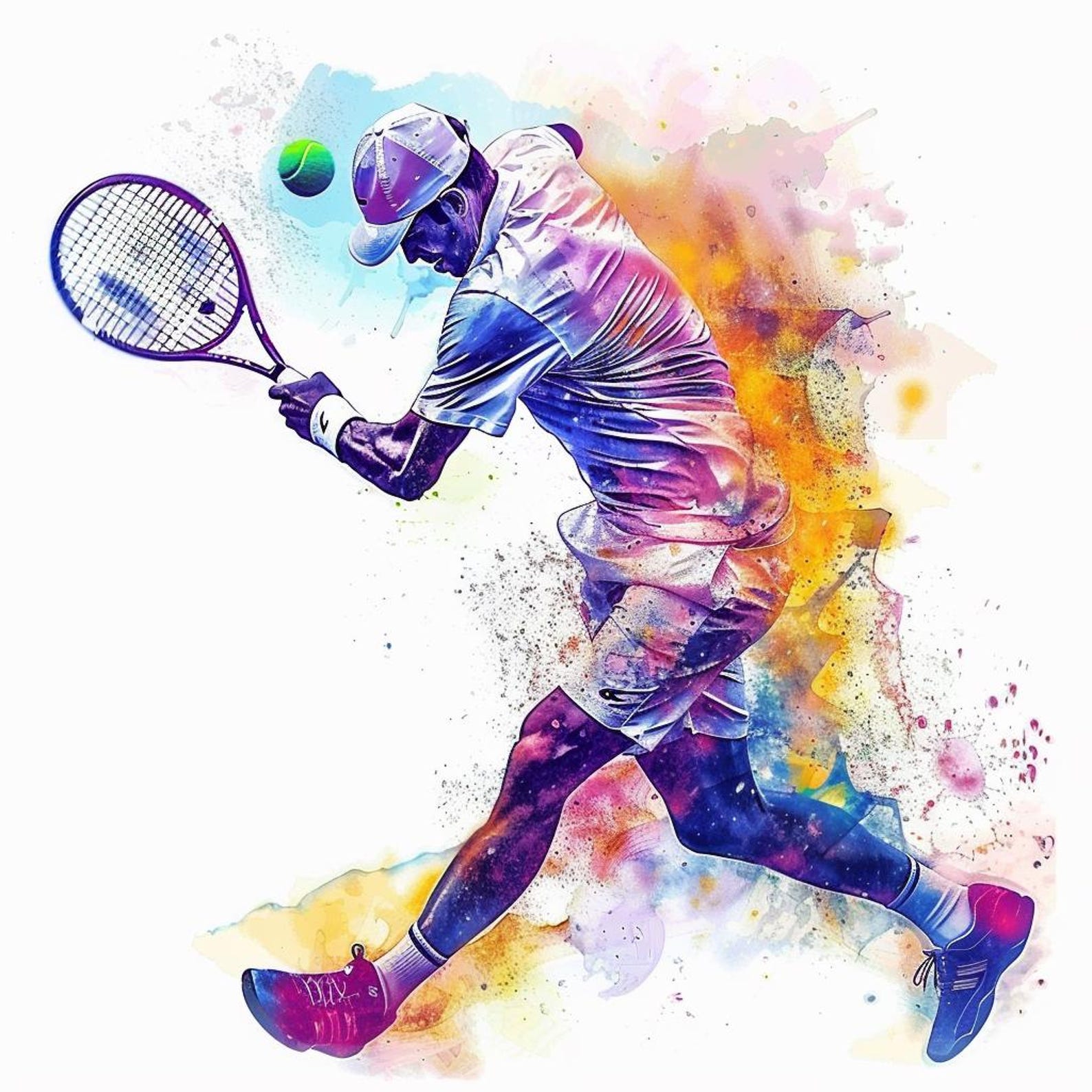 20 Tennis Player Clipart, Watercolor Tennis Sport Clip Art, Printable ...