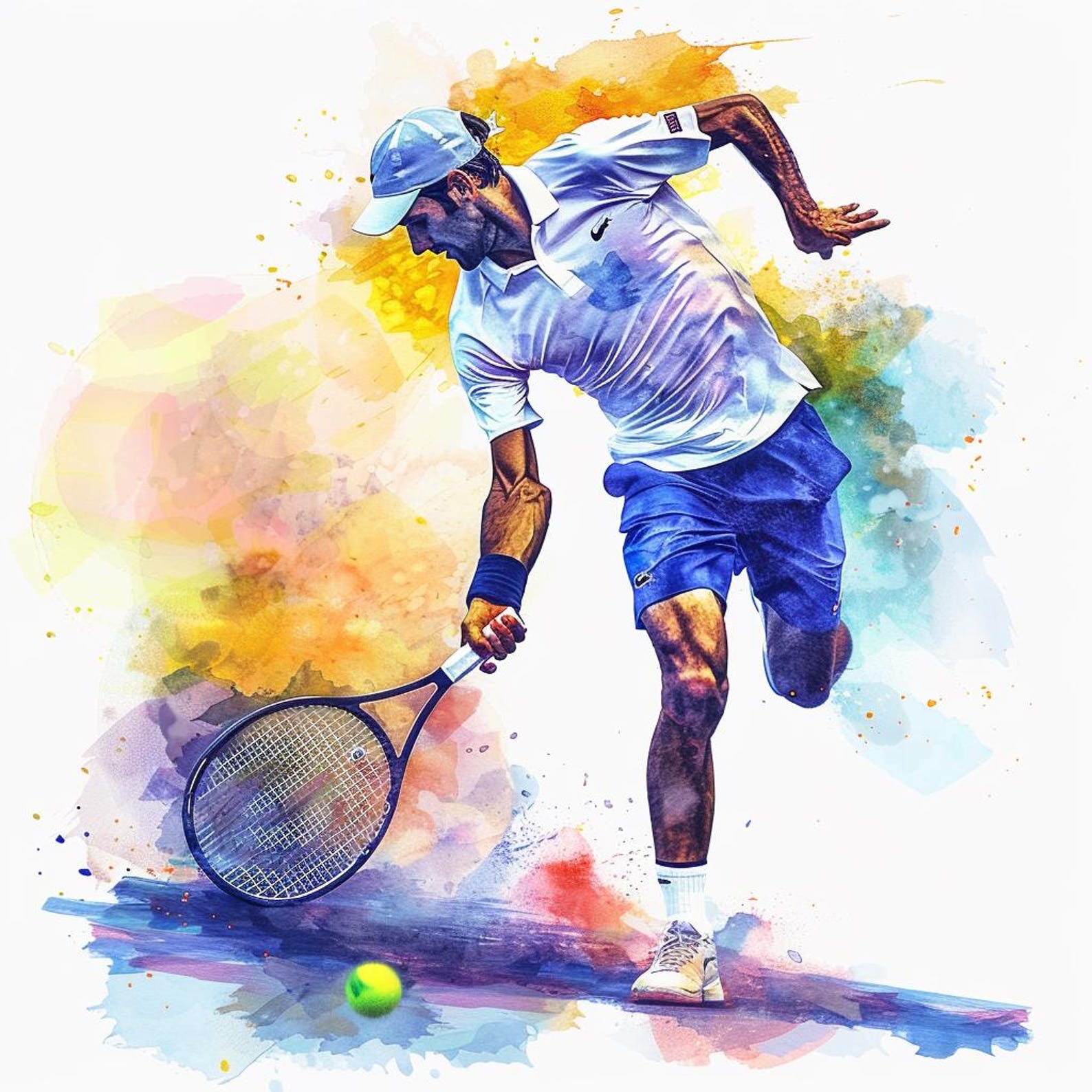20 Tennis Player Clipart, Watercolor Tennis Sport Clip Art, Printable ...