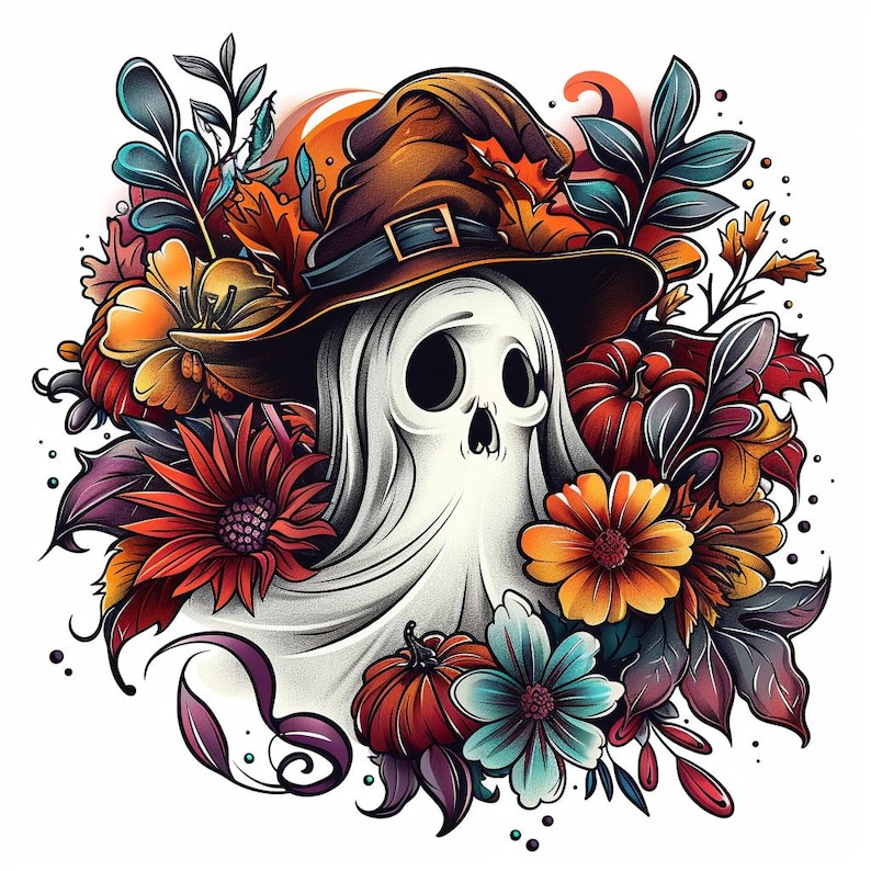 15 Halloween Ghost Clipart, Watercolor Pumpkin Clip Art, Printable High ...