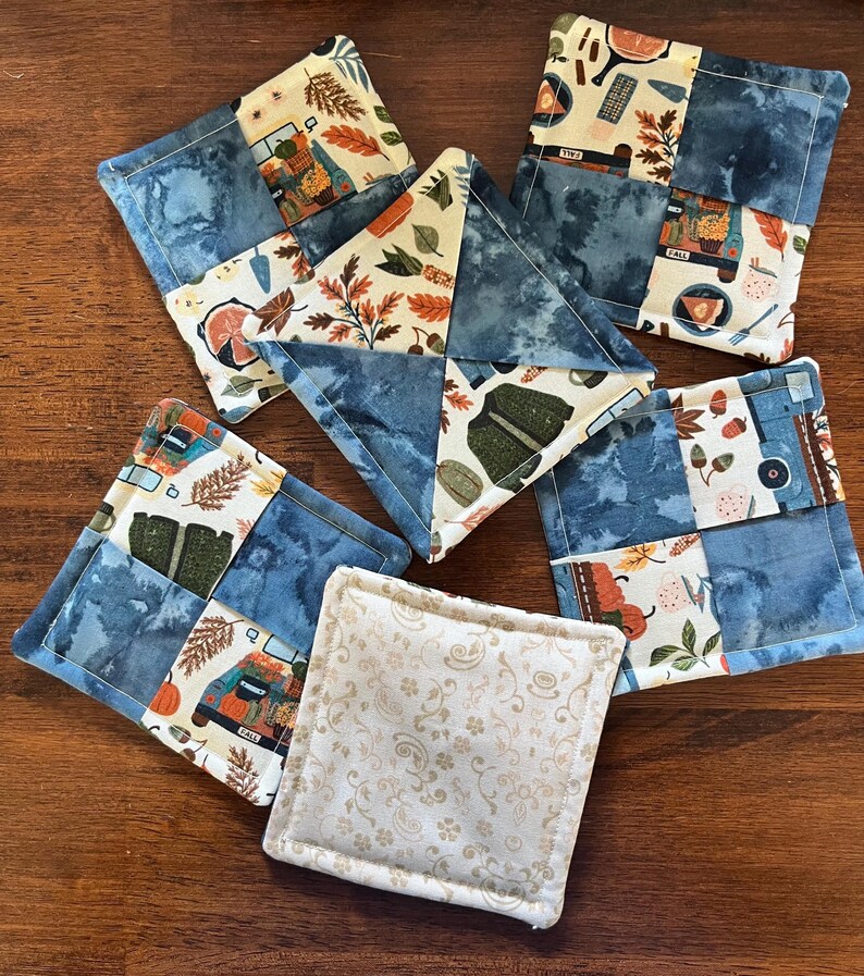 Fall Fabric Coasters Set of 6 - Etsy