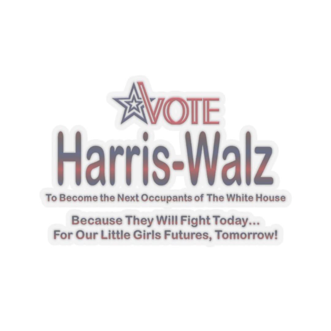 Harris-walz 2024 White and Transparent Stickers Durable Vinyl & 3M ...