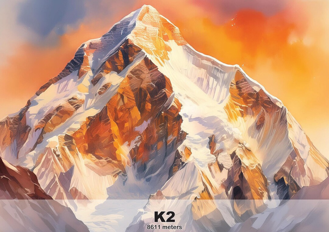 K2 Mountain Printed Posters in a Range of Color Options - Etsy