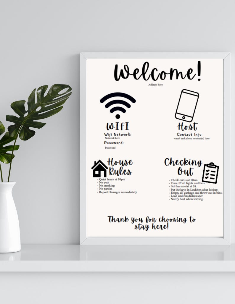 Airbnb Welcome Host Sign Editable - Etsy