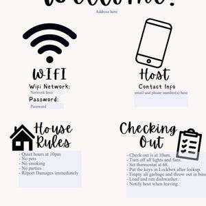 Airbnb Welcome Host Sign Editable - Etsy