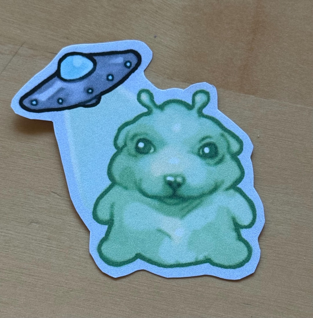 Pibble Alien Dog Sticker - Etsy