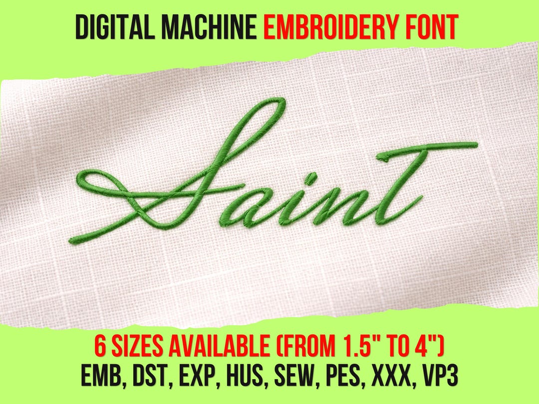 Calligraphy Cursive Embroidery Font EMB | Elegant Script Alphabet PES ...