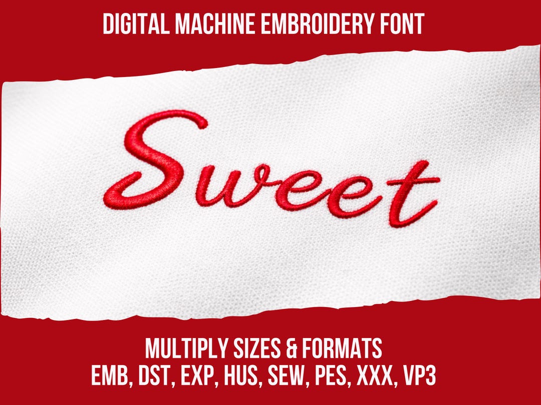 Cursive Machine Embroidery Font EMB – Multiple Sizes & Formats - Etsy