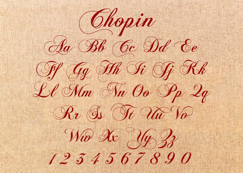 Calligraphy Embroidery Font EMB | Elegant Script Alphabet PES DST Exp ...