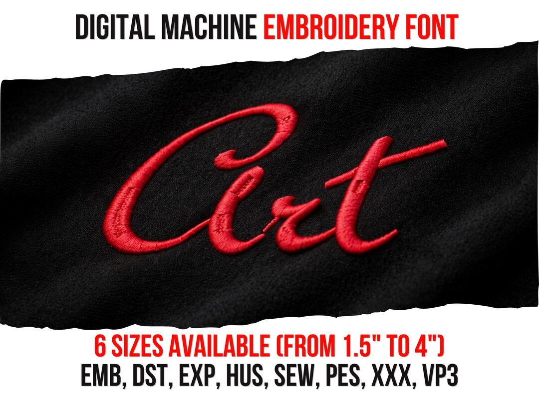 Cursive Machine Embroidery Font | Script Embroidery Pattern (pes, Dst ...