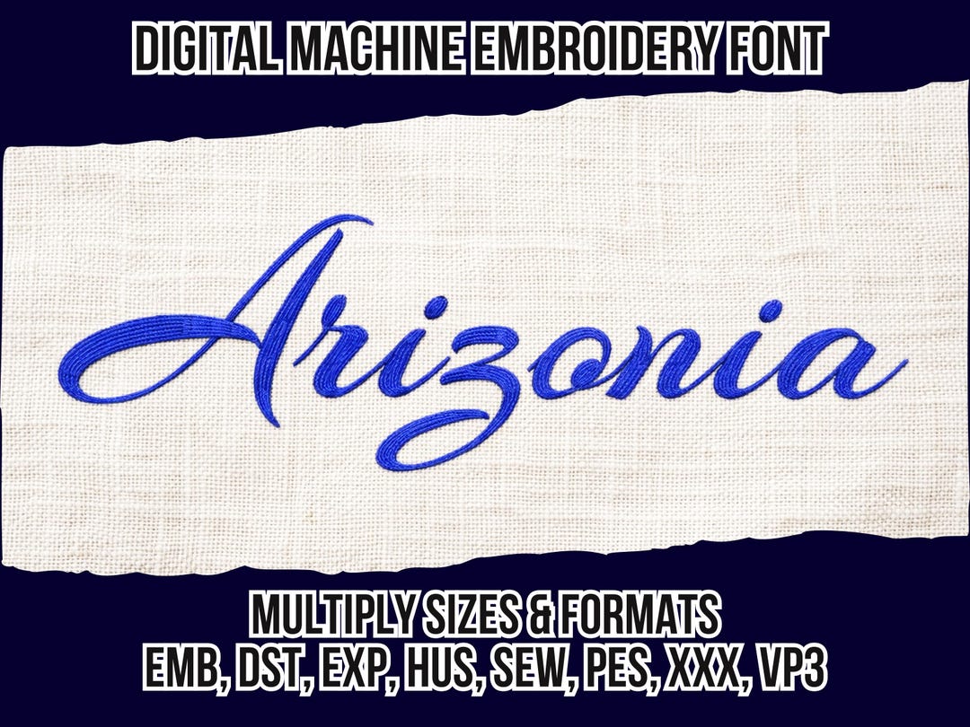 Script Handwritten Cursive Machine Embroidery Font EMB – Multiple Sizes ...