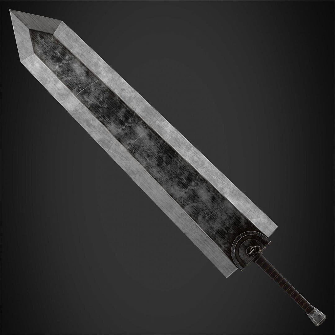 Anime Berserk Guts Buster Dragon, Slayer Sword / Full Size Dragon ...