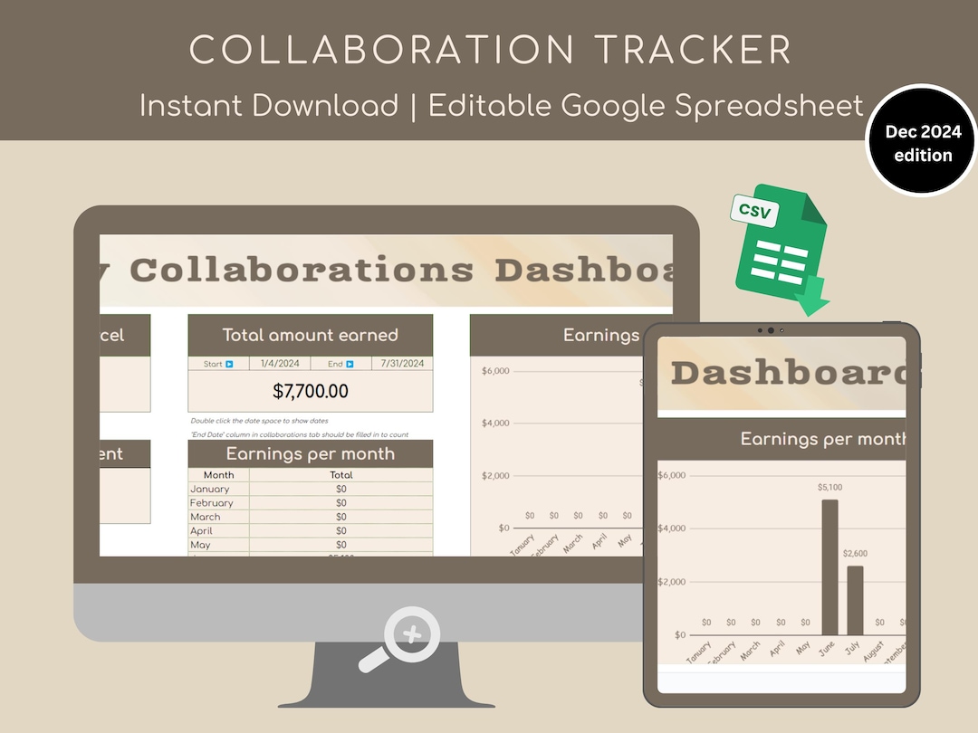 Influencer Collab Google Sheet Tracker, Spreadsheet Tracker for UGC ...