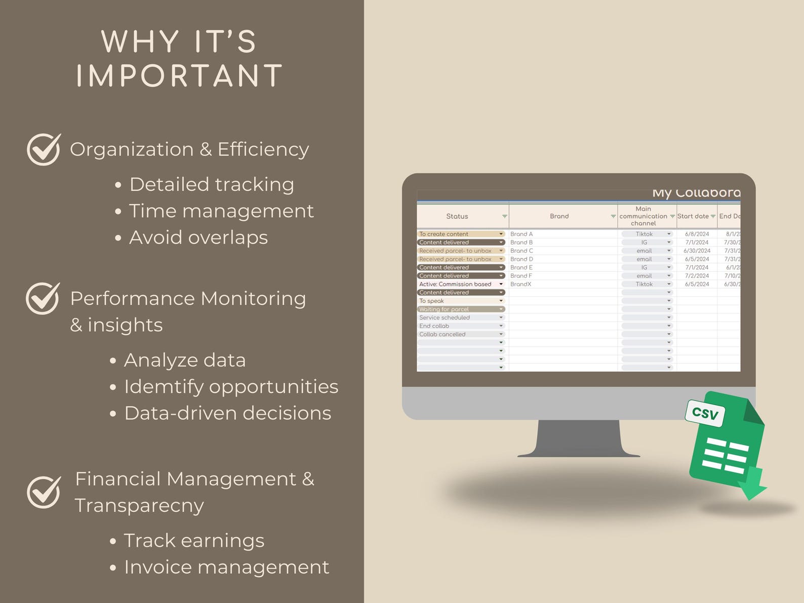 Influencer Collab Google Sheet Tracker, Spreadsheet Tracker for UGC ...