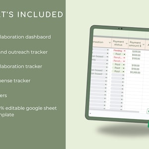 Social Media Influencer Collaboration Tracker, Content Creator, Google ...