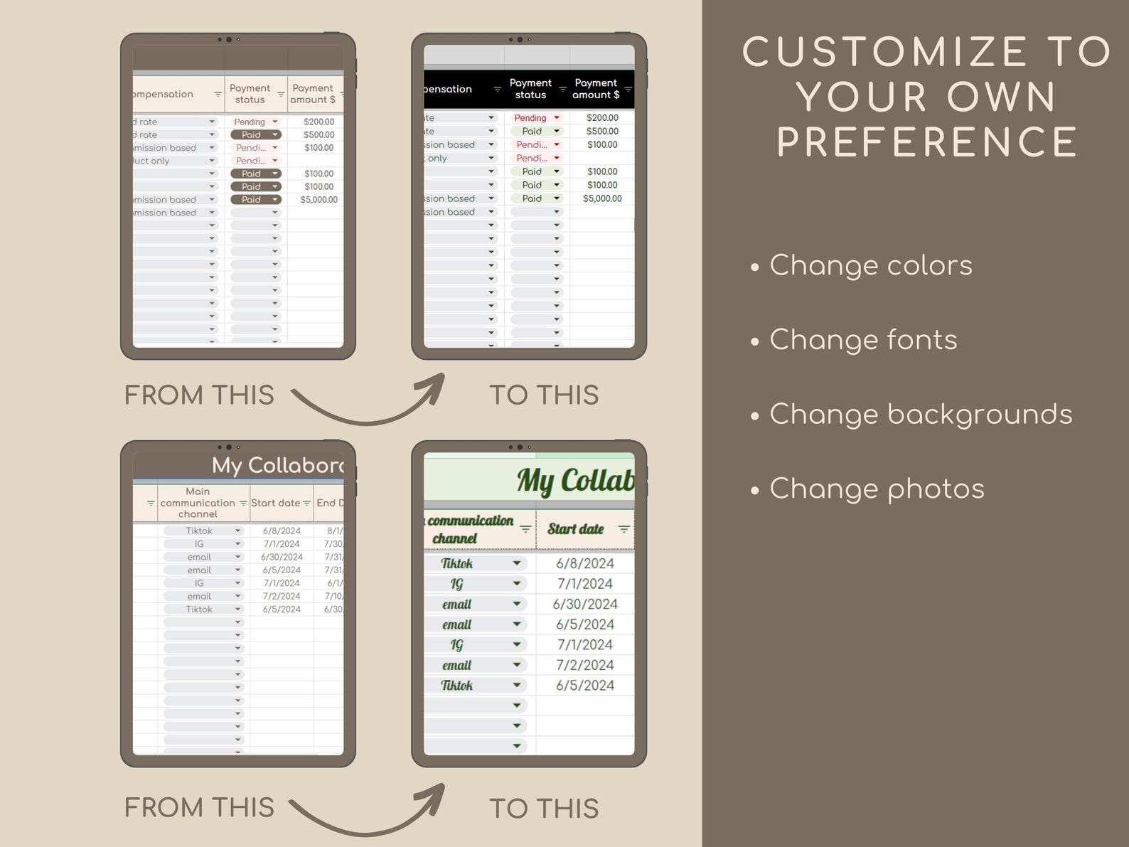 Influencer Collab Google Sheet Tracker, Spreadsheet Tracker for UGC ...