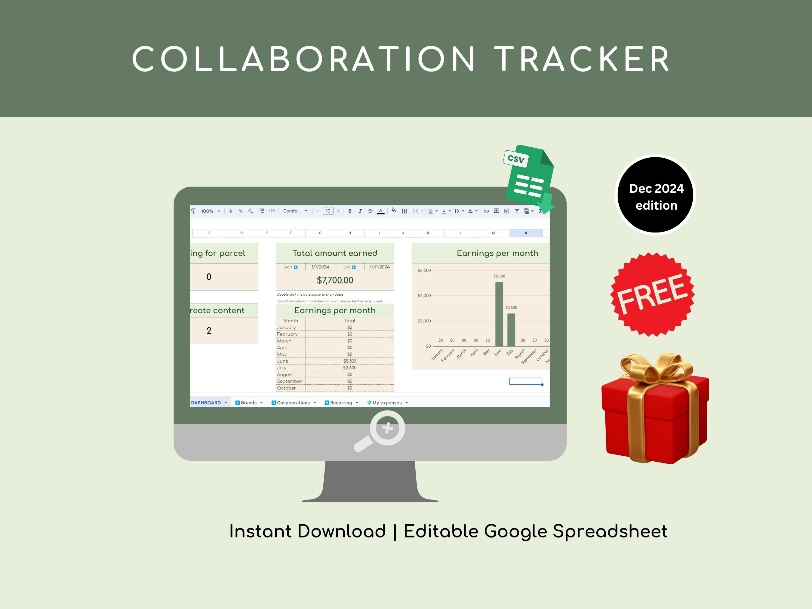 Influencer Collab Google Sheet Tracker, Spreadsheet Tracker for UGC ...