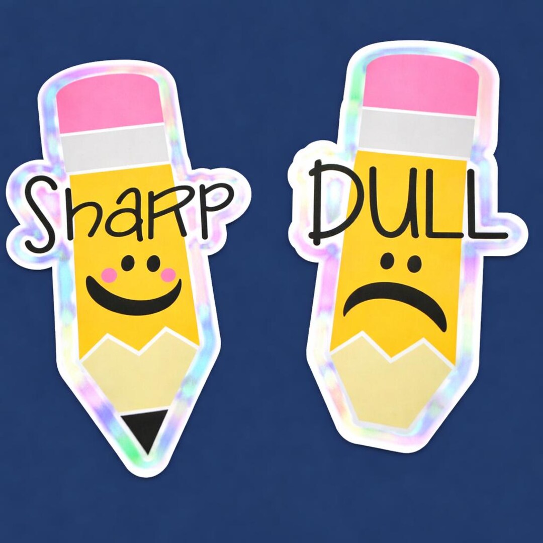 Sharp & Dull Pencil Stickers | Teacher Classroom Organization Labels ...
