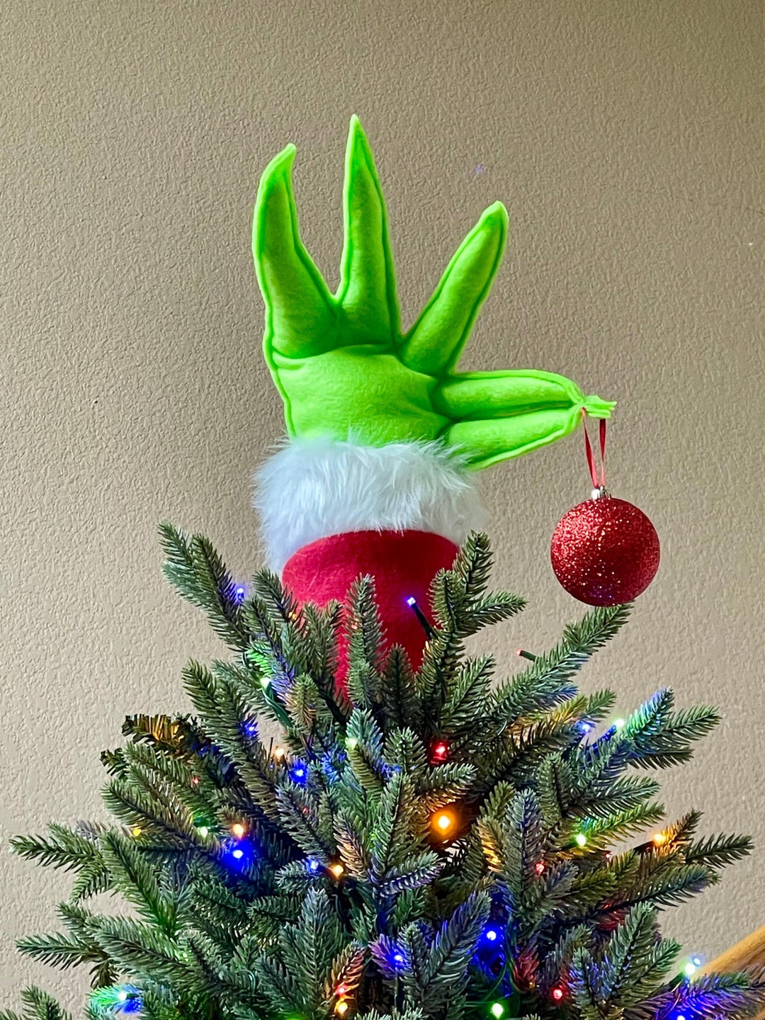 Flexible Green Monster Arm Full Size Christmas Tree Topper: Whimsical ...