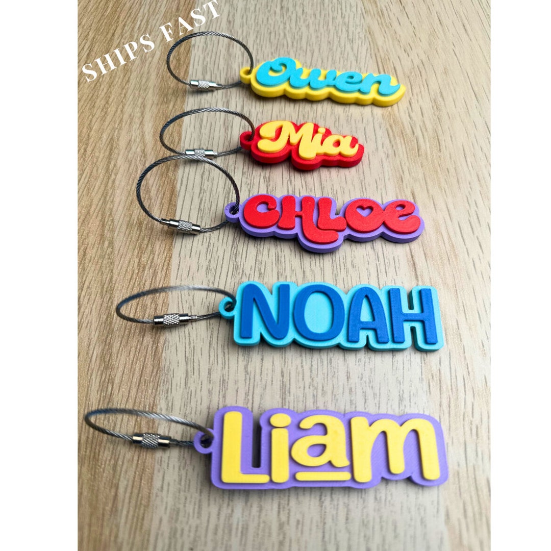 Custom 3D Printed Keychain Personalized Name Key Tag, Unique Gift for ...