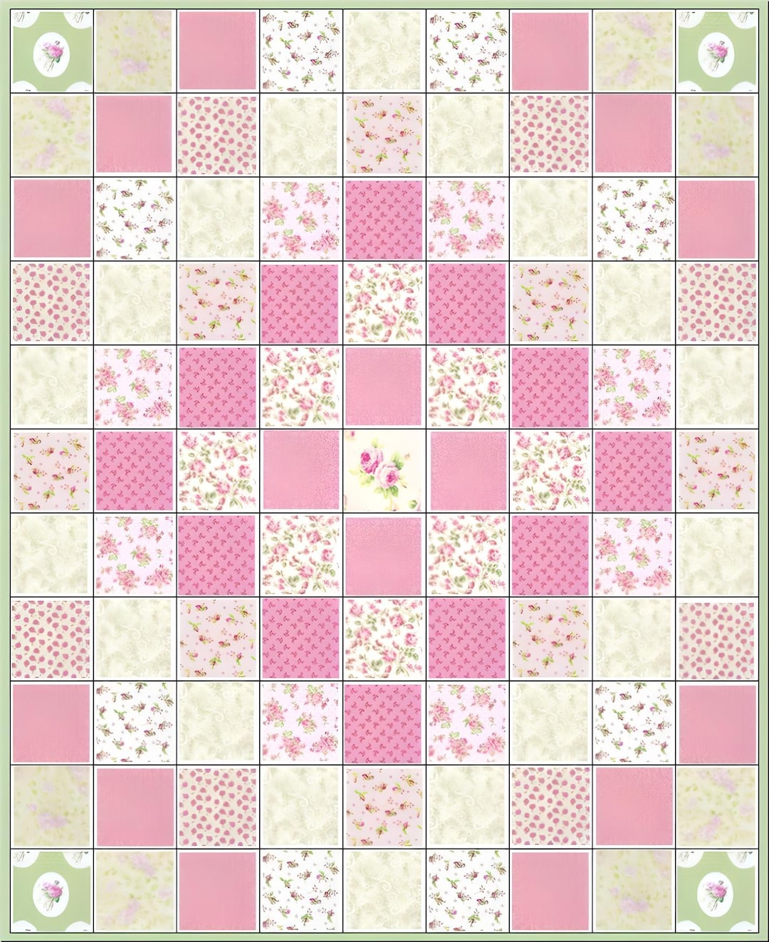 Everything's Coming up Roses~precut Quilt Kit~shabby Chic Shades of ...