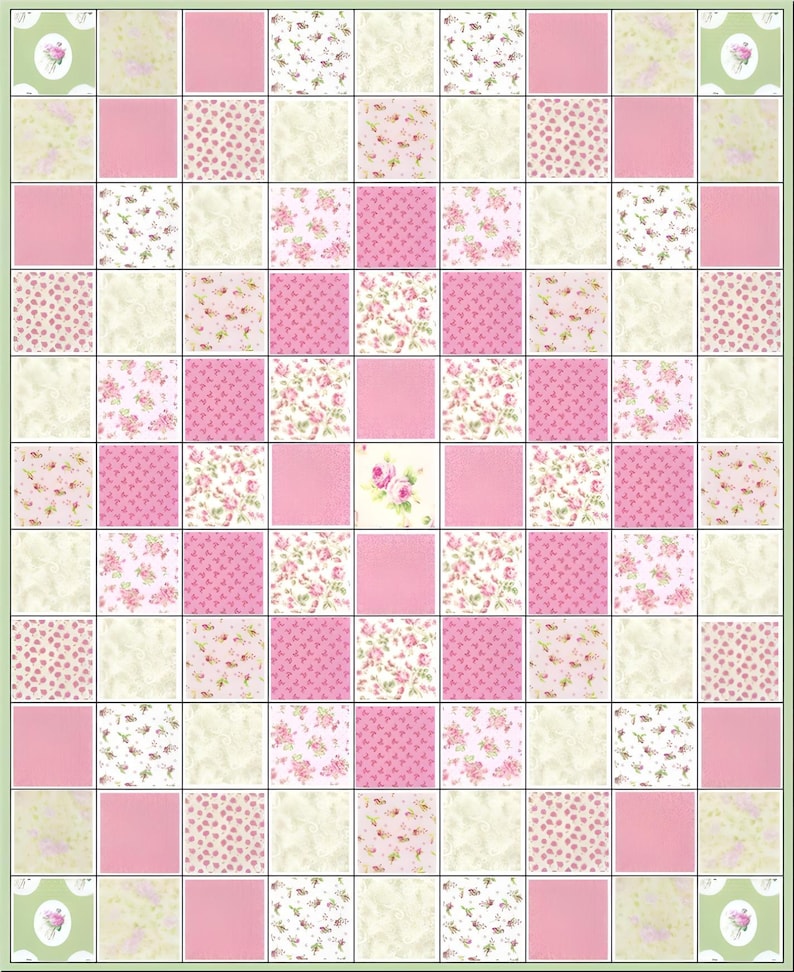 Everything's Coming up Roses~precut Quilt Kit~shabby Chic Shades of ...