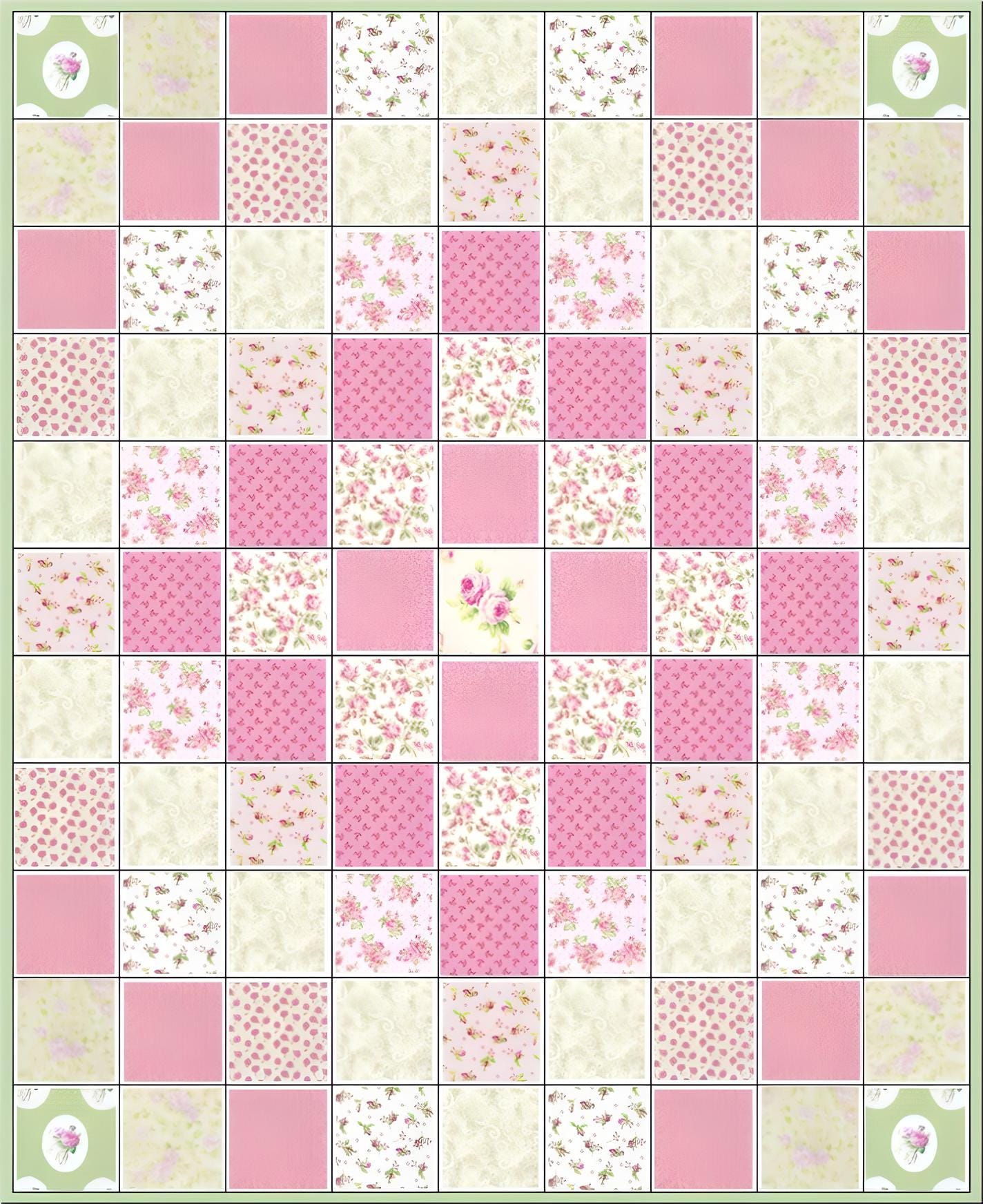 Everything's Coming up Roses~precut Quilt Kit~shabby Chic Shades of ...