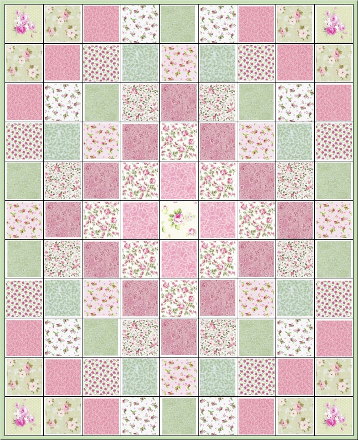 Everything's Coming up Rosesprecut Quilt Kitshabby Chic - Etsy