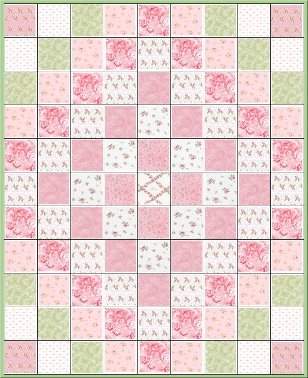 True Romance~precut Quilt Kit~oodles of Roses~fabric~qk#742 - Etsy