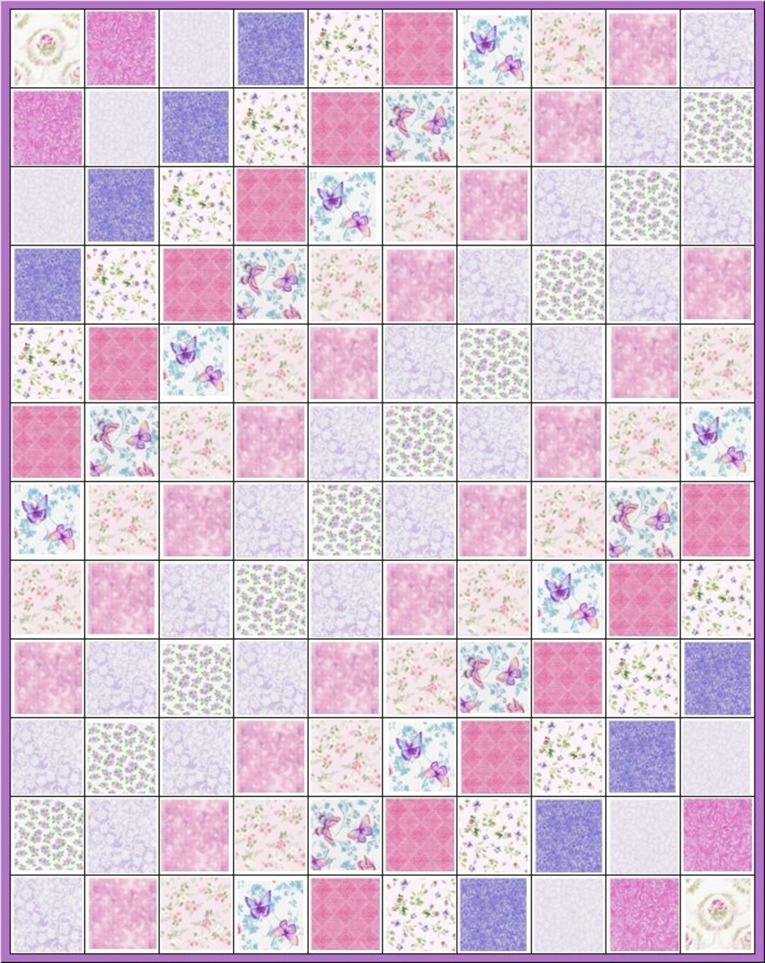 Lavender and Laceprecut Quilt Kitfloralrosebudspaisleyfabricqk661 - Etsy