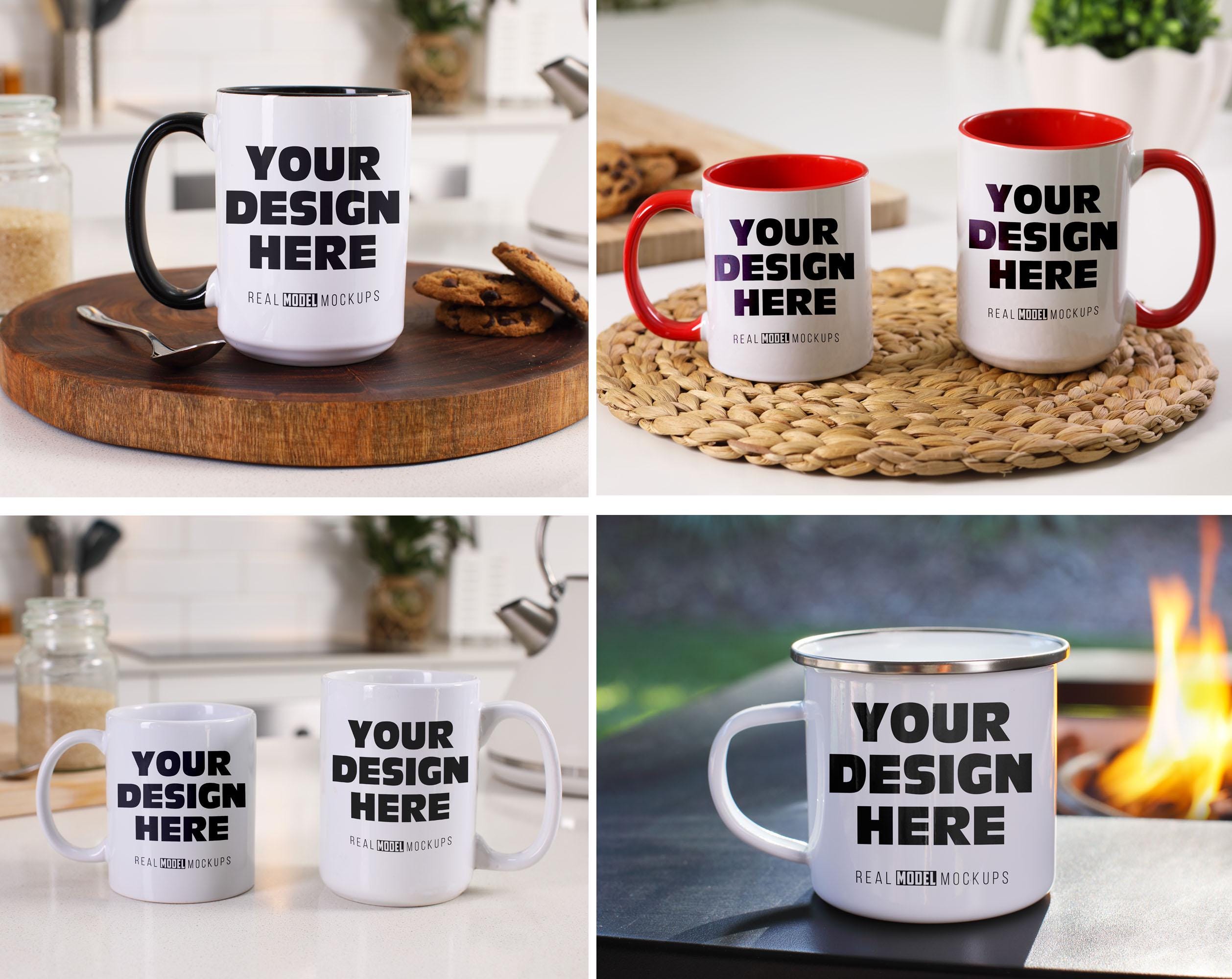 Mug Mockup Bundle | 15oz 11oz White and Color Ceramic Coffee Mug | Two ...