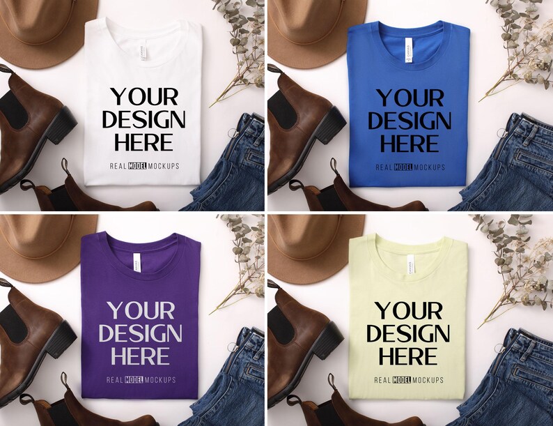 Bella Canvas 3001 Shirt Mockup Bundle | BC 3001 T-shirt Mock-up Bundle ...