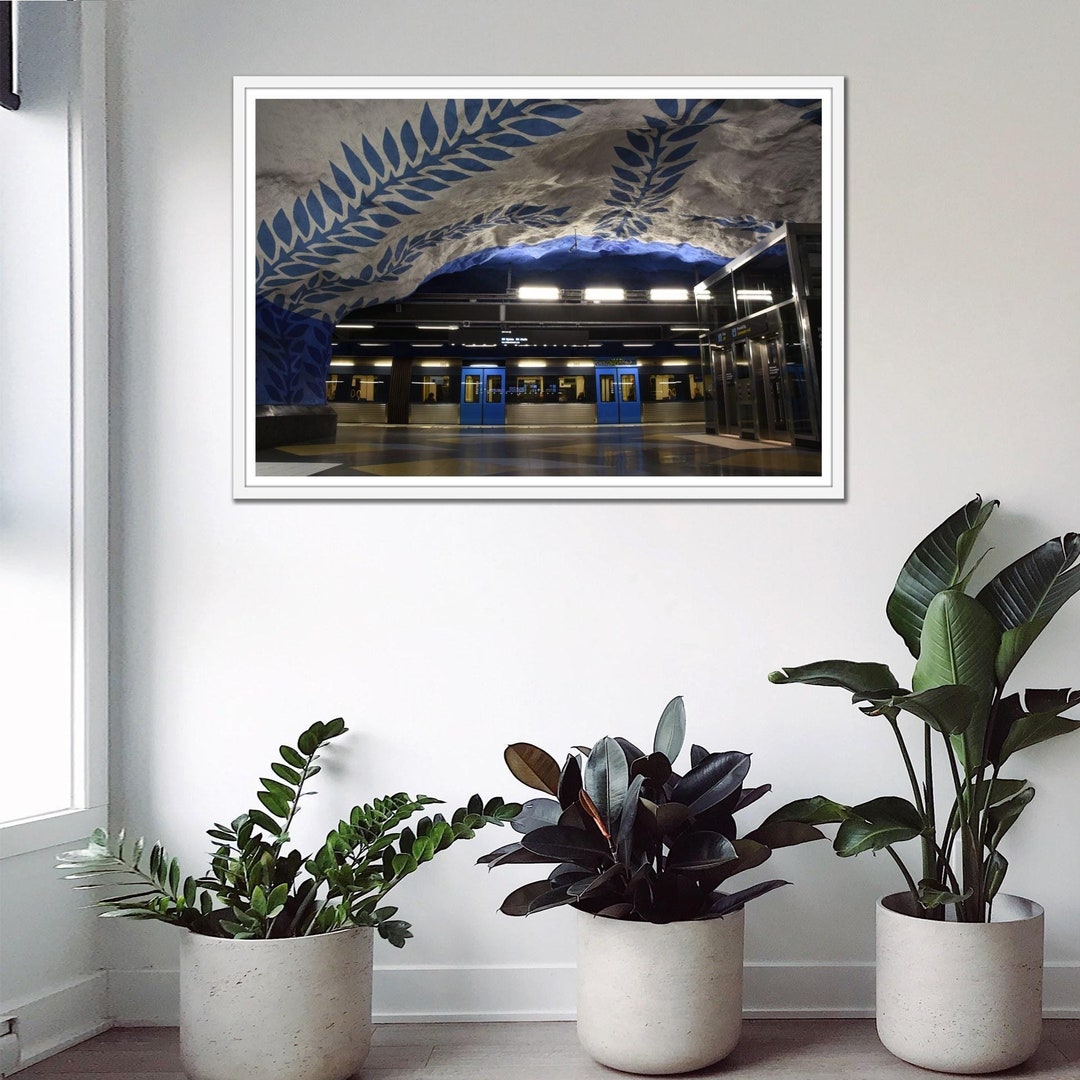 Stockholm Subway Art Print Picture on Canvas Featuring Unique Cavernous ...