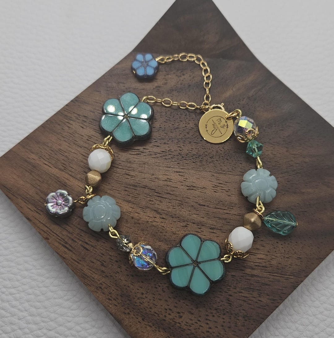 Blue Flower Bracelet - Etsy