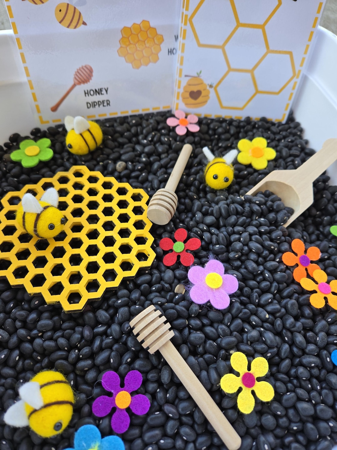Bee Sensory Bin - Bumble Bees - Sensory Play - Sensory Kit - Montessori ...