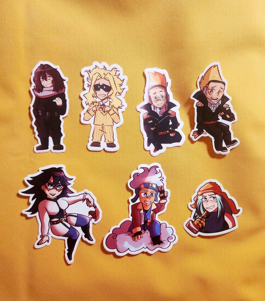 MHA Pro Hero Shirakumo Stickers aizawa, Present Mic, Ms Joke, All Might ...