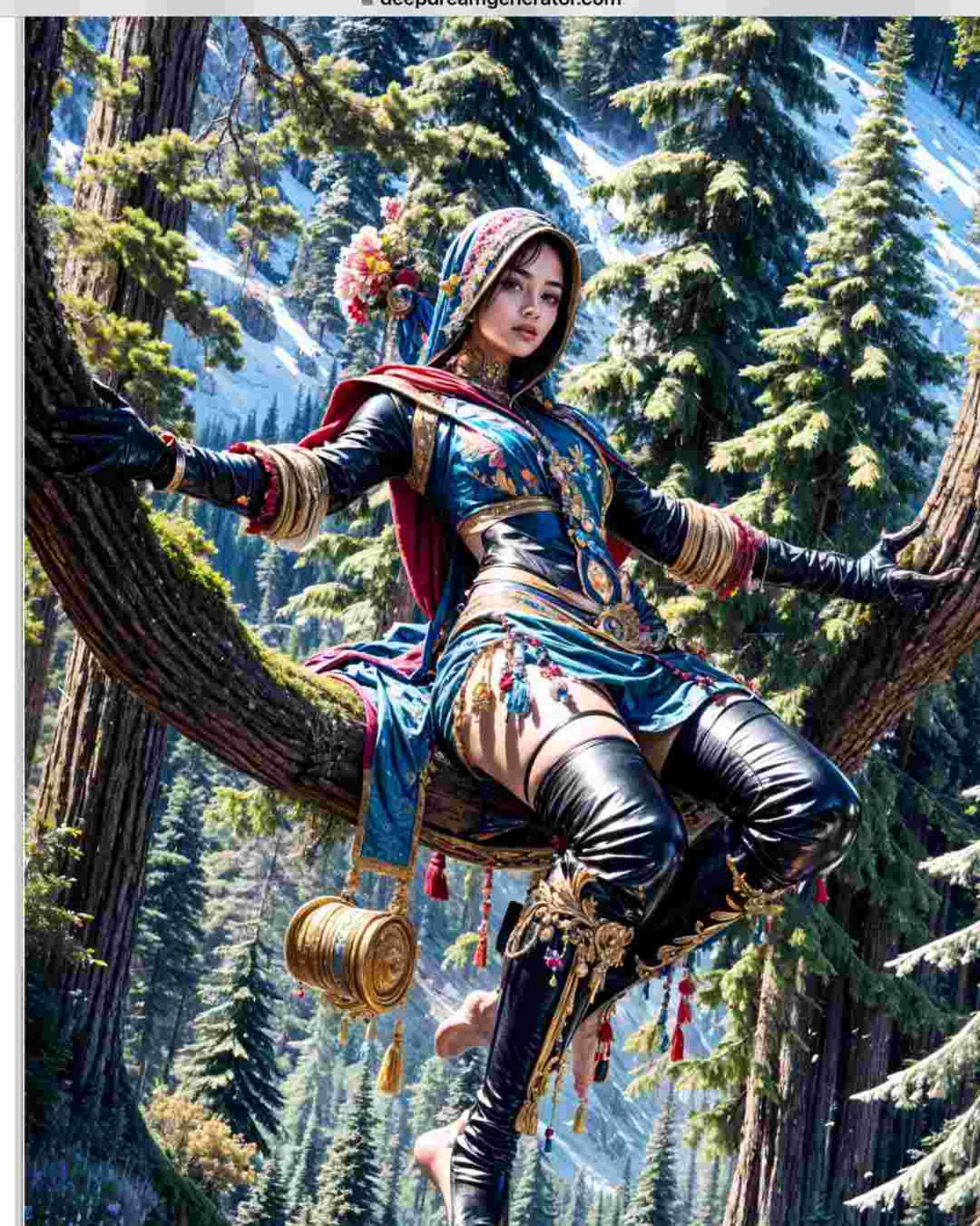 Lady Ninja, Indian Woman in Tree - Etsy