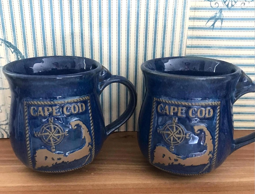 Vintage Set 2 Cape Cod Pottery Mugs | Handmade | Coastal Nautical Gift ...