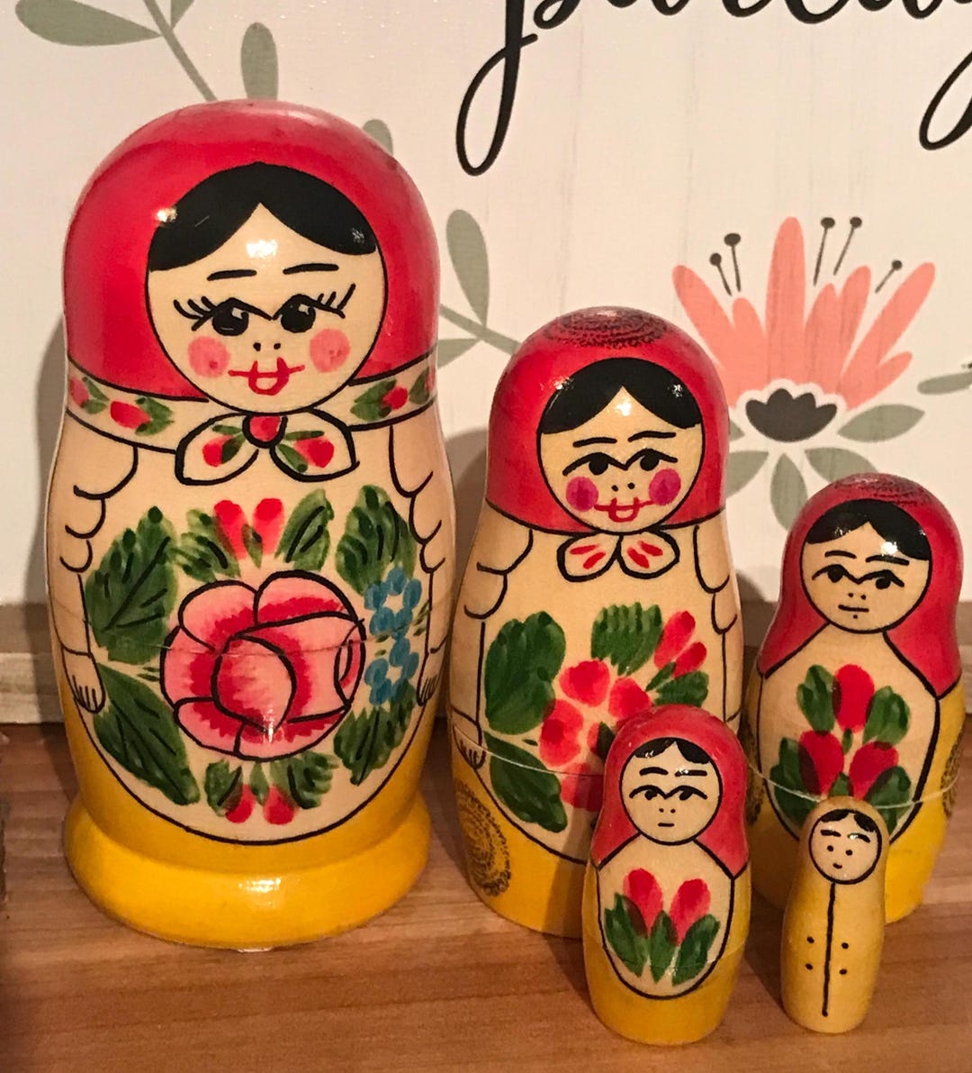 Vintage Russian Matryoshka Nesting Dolls Set of 5 – Hand Painted ...