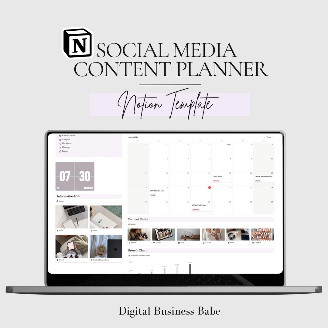 Notion Content Planner | Content Calendar, Content Creator Planner ...