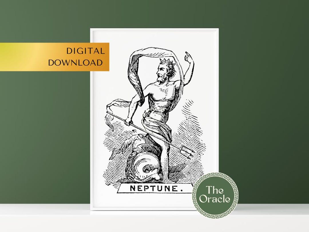 Neptune Print Roman Mythology Wall Art Roman Gods Wall Decor God of the ...