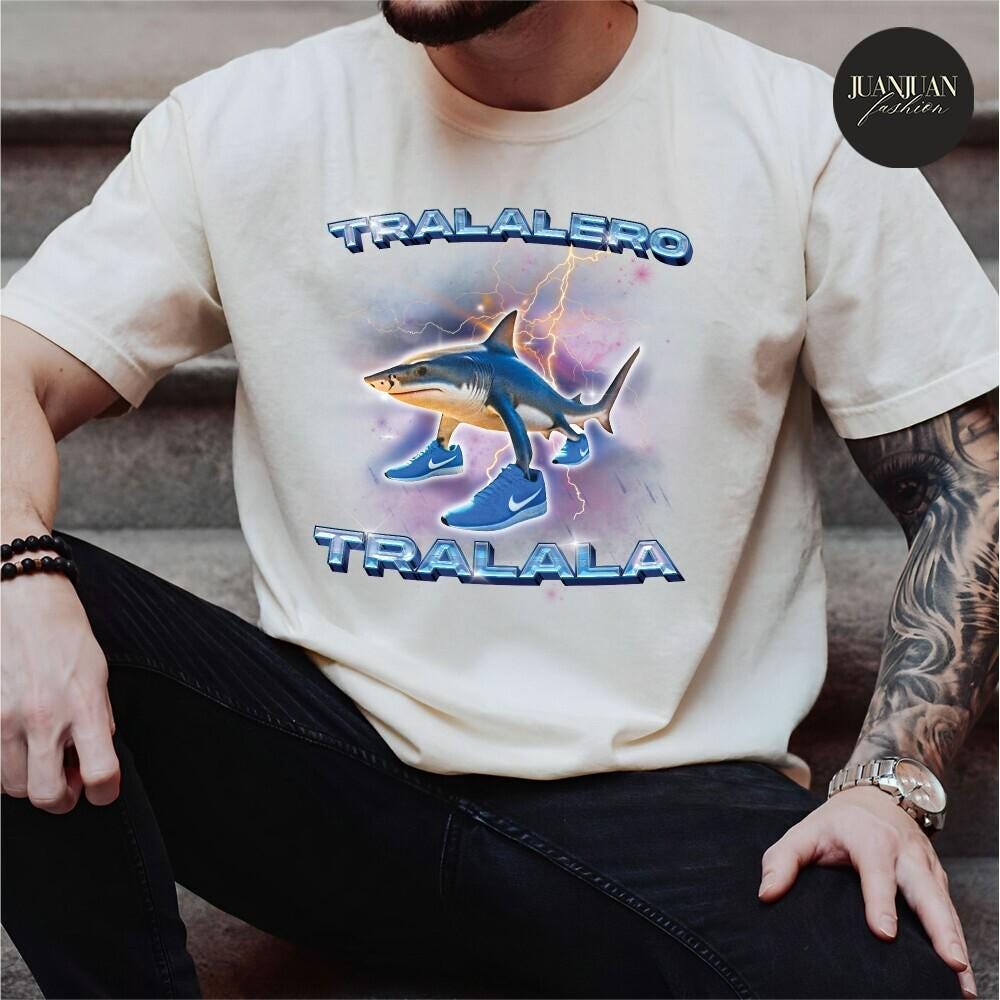 Tralalero Tralala Shark Shirt, Funny Meme Dancing Shark Tee, Viral ...