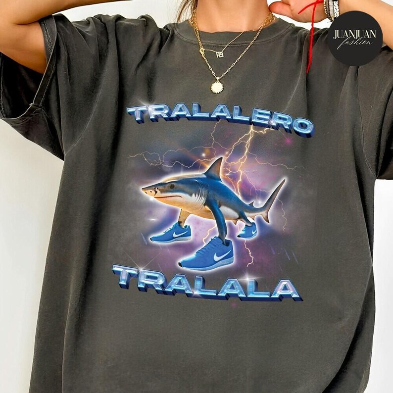 Tralalero Tralala Shark Shirt, Funny Meme Dancing Shark Tee, Viral ...