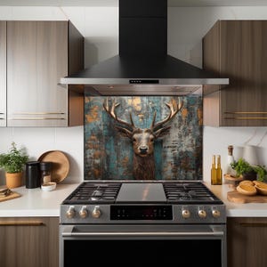 Deer Tempered Glass Backsplash Tiles-animal Backsplash for Kitchen Deer ...