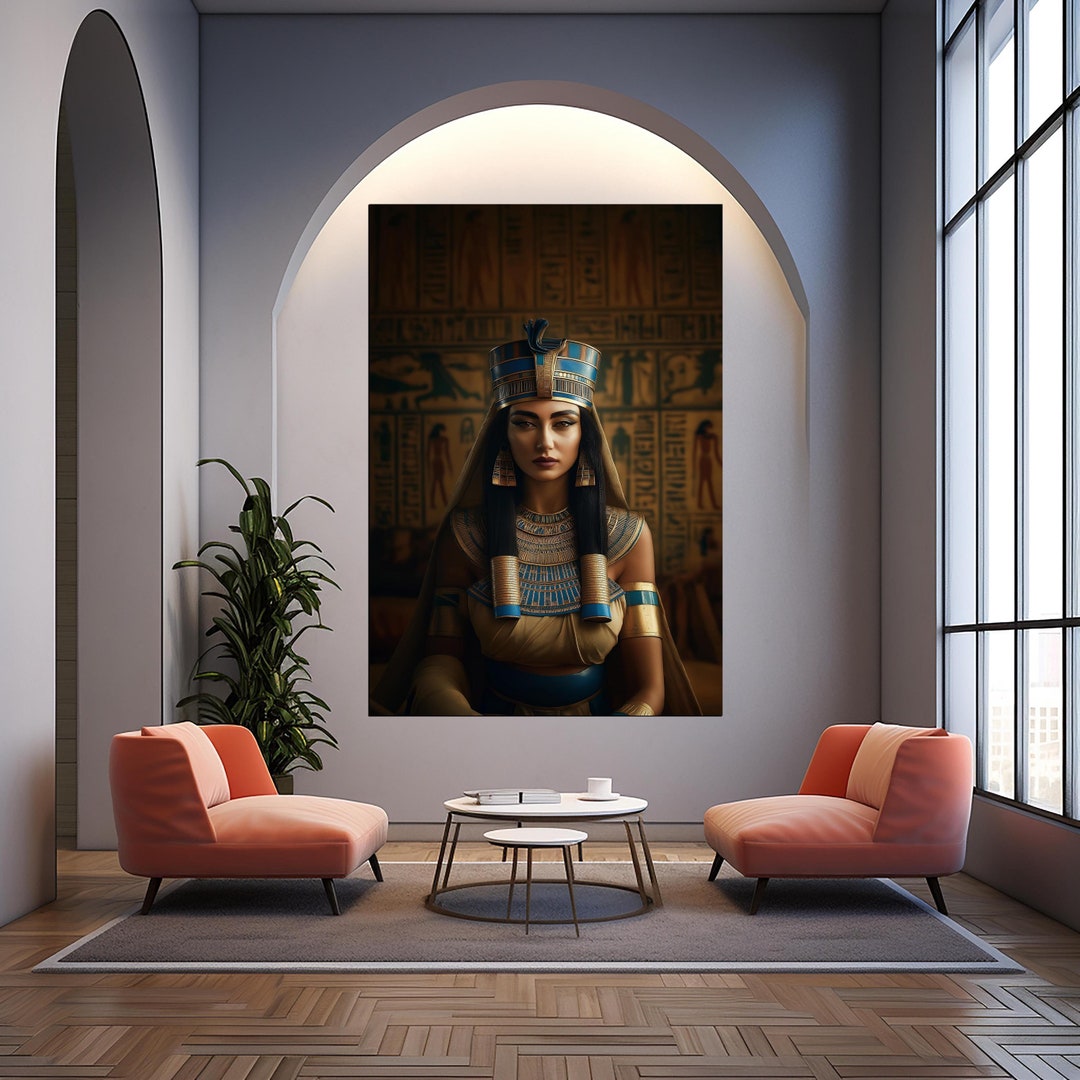 Cleopatra Tempered Glass Wall Decor Art, Egyptian Cleopatra Glass Art,egyptian Goddess, Glass ...