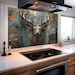 Deer Tempered Glass Backsplash Tiles-animal Backsplash for Kitchen Deer ...