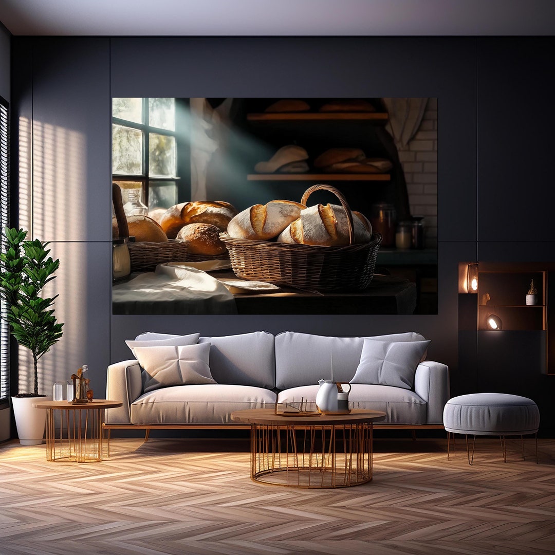 Bakery Wall Art, Bread Tempered Glass Print Art, Kitchen Wall Art ...