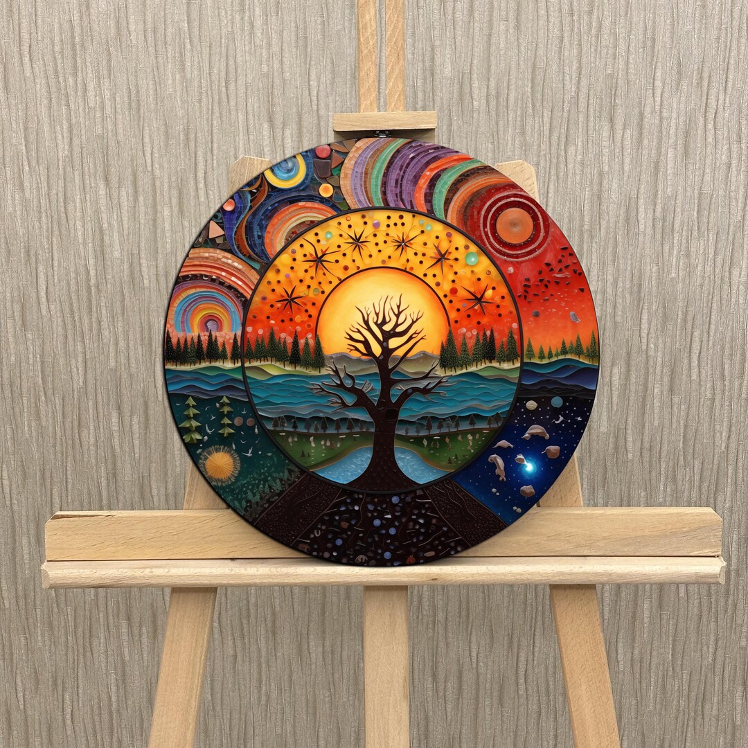Mandala Round Tempered Glass Wall Art, Mandala Wall Art,circle Life of ...