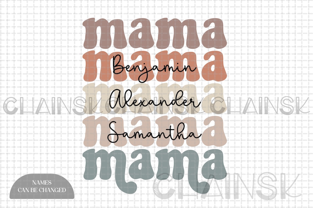 Custom Mama Kid Names Svg Png Custom Mama Shirt Design Mama - Etsy